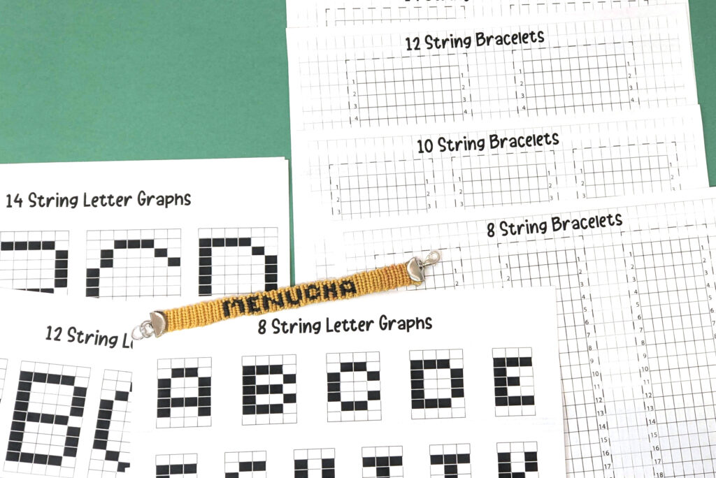 Name Friendship Bracelet Patterns- Alpha Bracelet Graphs – Shop Moms ...