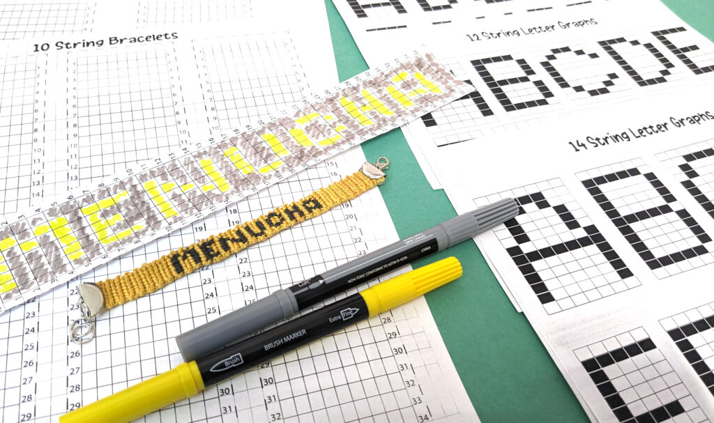 Name Friendship Bracelet Patterns- Alpha Bracelet Graphs – Shop Moms ...