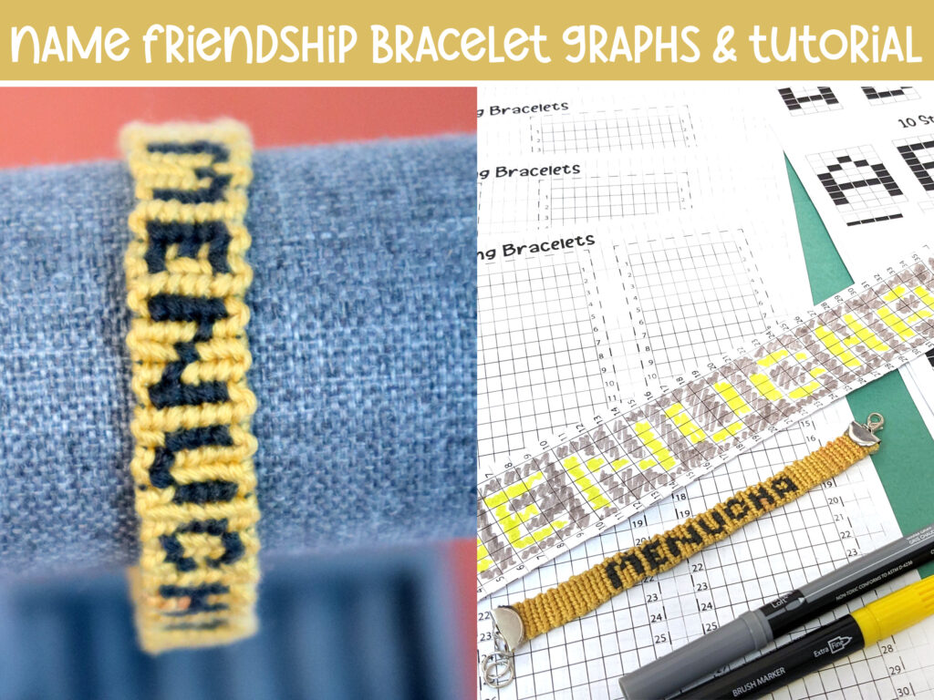 Name Friendship Bracelet Patterns- Alpha Bracelet Graphs – Shop Moms ...