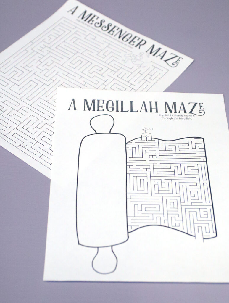 Purim Mazes – Printable Fun Pages & Activities – Shop Moms & Crafters