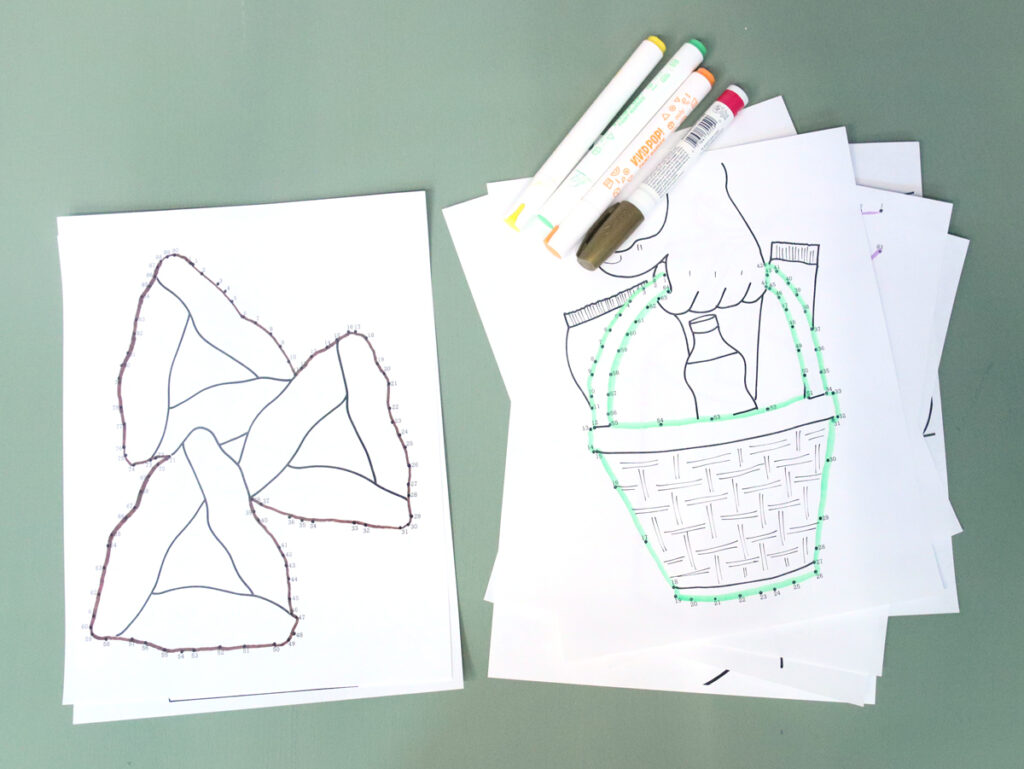 8 PURIM Dot to Dot Pages – Printable Activity Sheets and Purim Kids ...