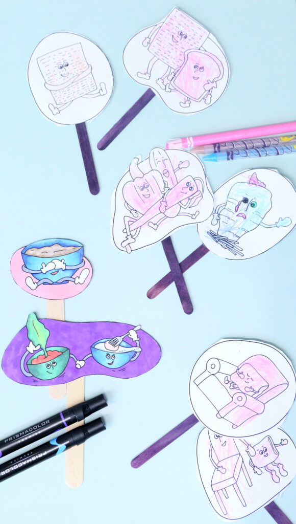 Passover Mah Nishtanah Puppets – COLOR-IN Pesach Craft and Coloring ...