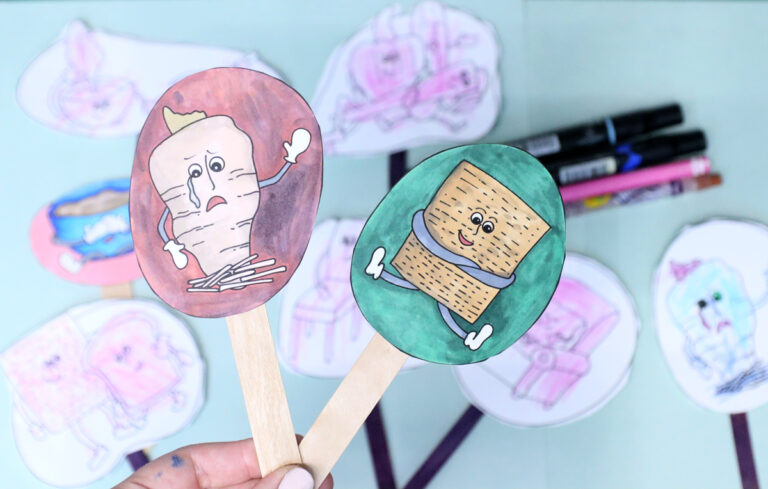 Passover Mah Nishtanah Puppets – COLOR-IN Pesach Craft and Coloring ...