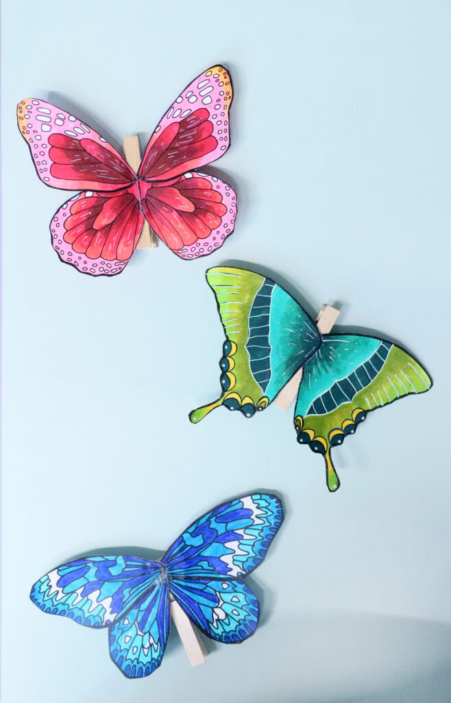 Butterfly Wings Templates | Paper Butterfly Clothespin Craft – Shop ...