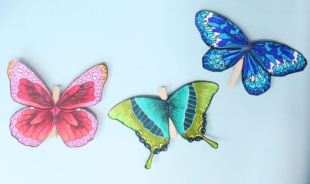 Butterfly Wings Templates | Paper Butterfly Clothespin Craft – Shop ...