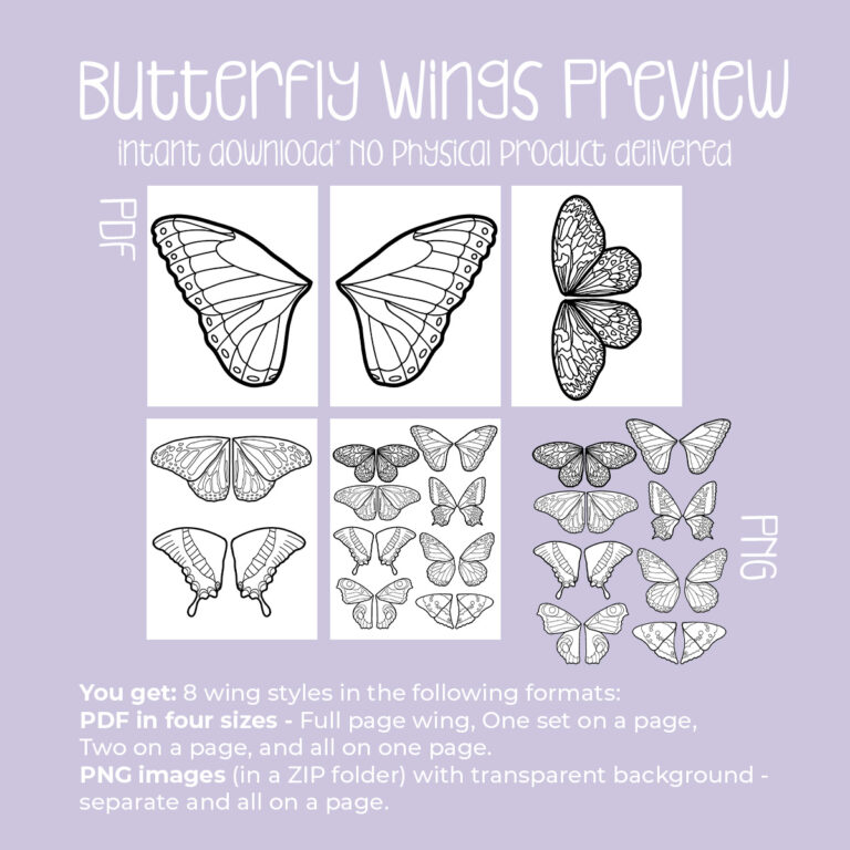 Butterfly Wings Templates | Paper Butterfly Clothespin Craft – Shop ...