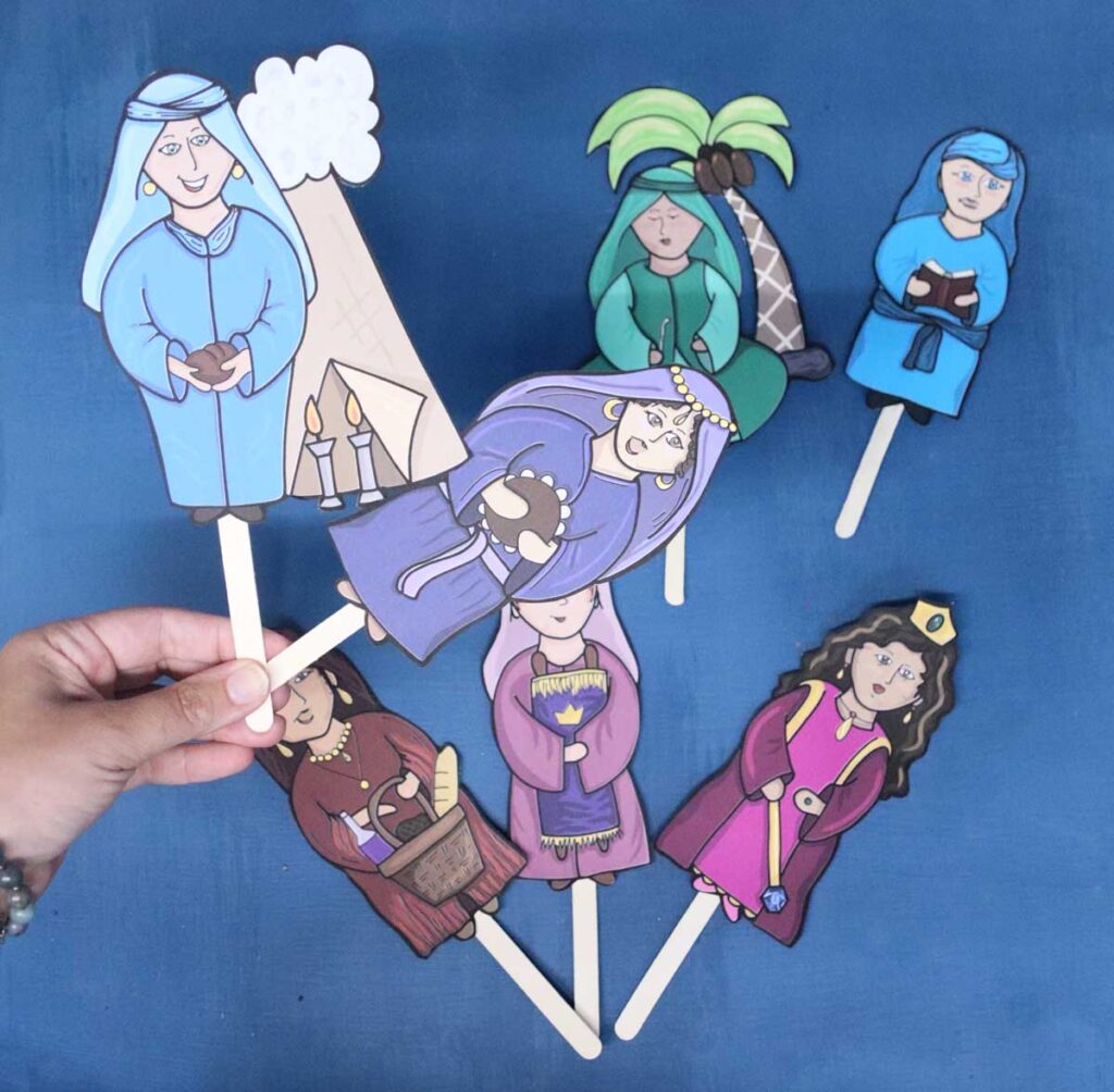 FULL COLOR 7 Neviot Prophetesses Puppets for Kids | Preschool and Kids ...